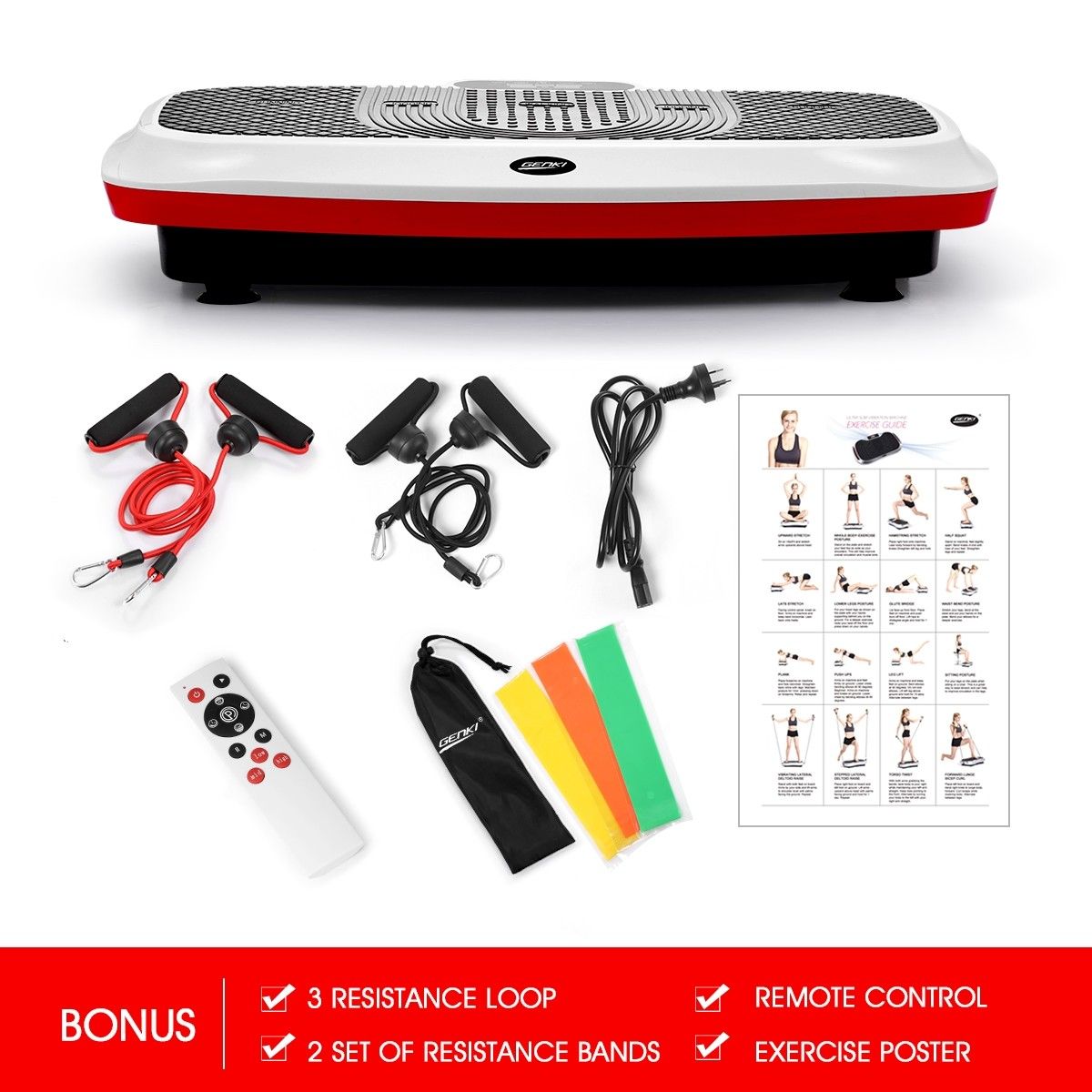 Genki Whole Body Vibration Machine Platform Touch&Remote Control ...