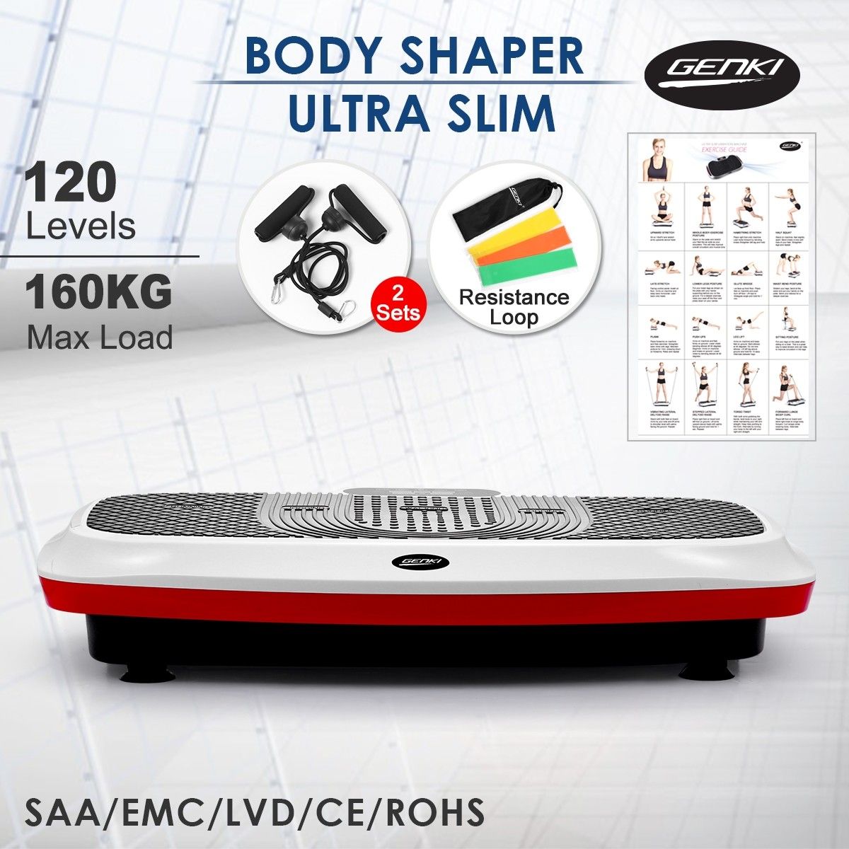 Genki Whole Body Vibration Machine Platform Touch&Remote Control