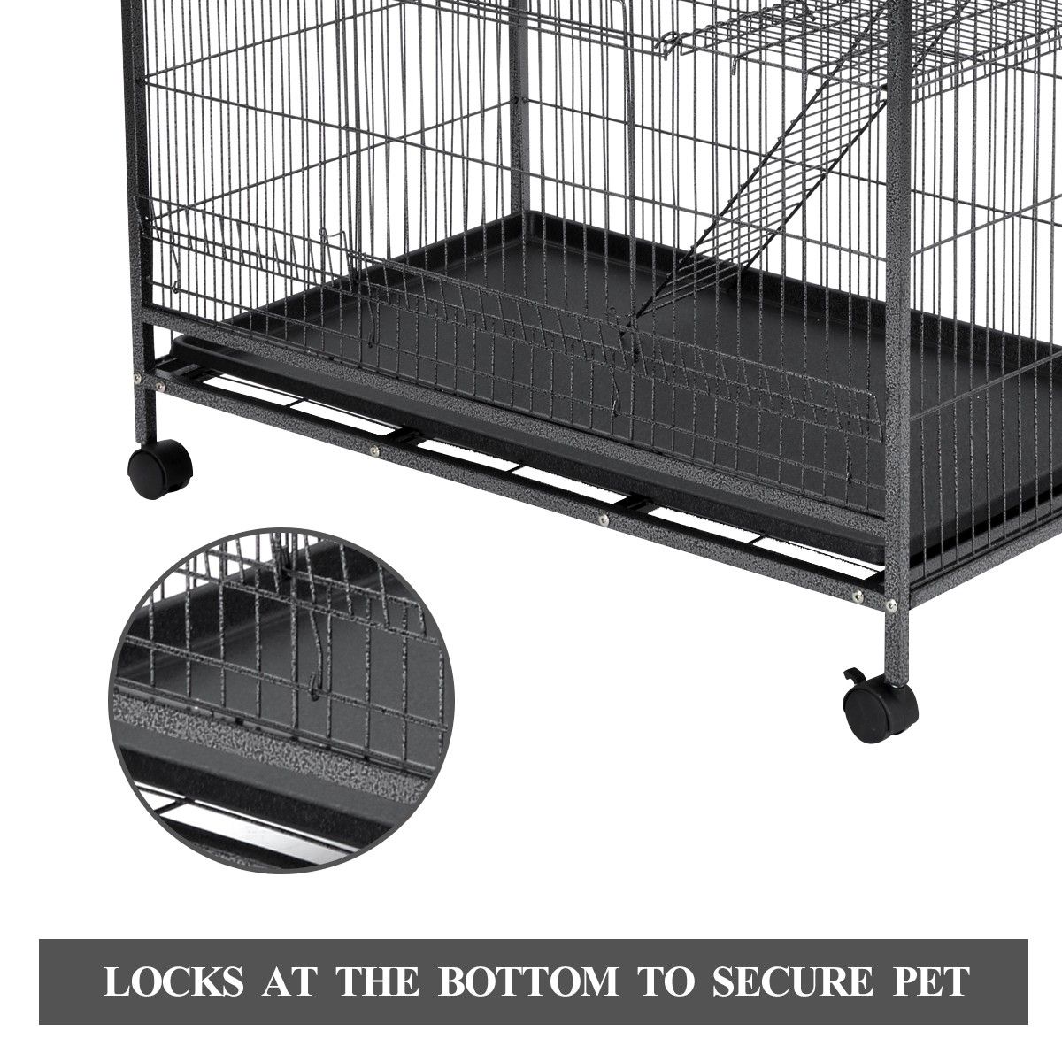 4 Levels Powder Coated Frame Pet CAT Home Cage with Bottom Lock | Crazy ...