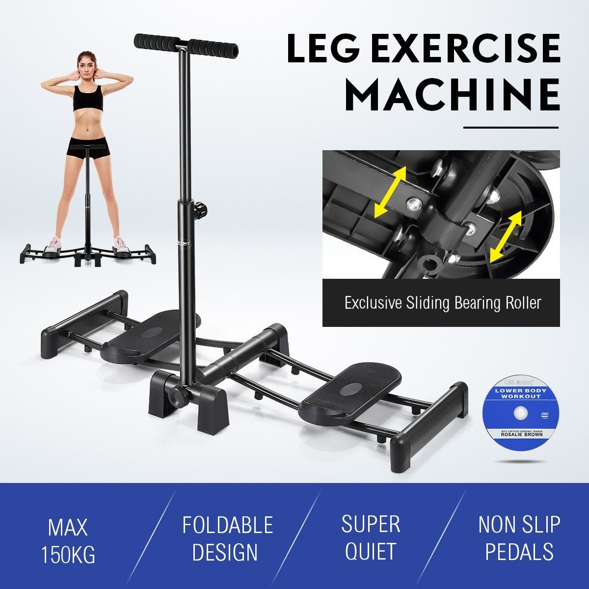 Genki Leg Master Foldable Magic Trainer Exercise Machine - Black ...