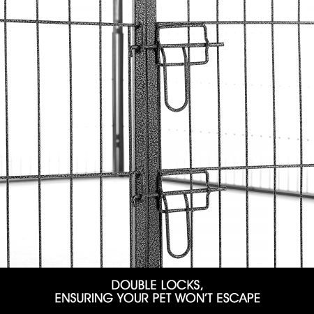 8-Panel Pet Playpen Dog Cat Enclosure with Fabric Cover 100x100CM ...