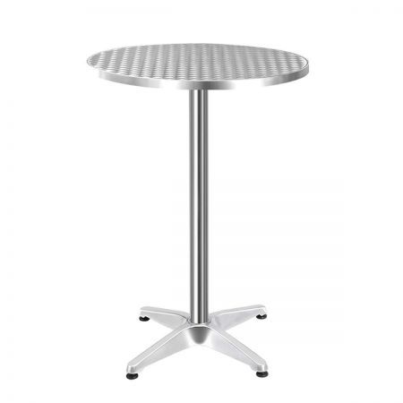 Smooth Stainless Steel Top Adjustable Round Bar Table for Indoor and ...