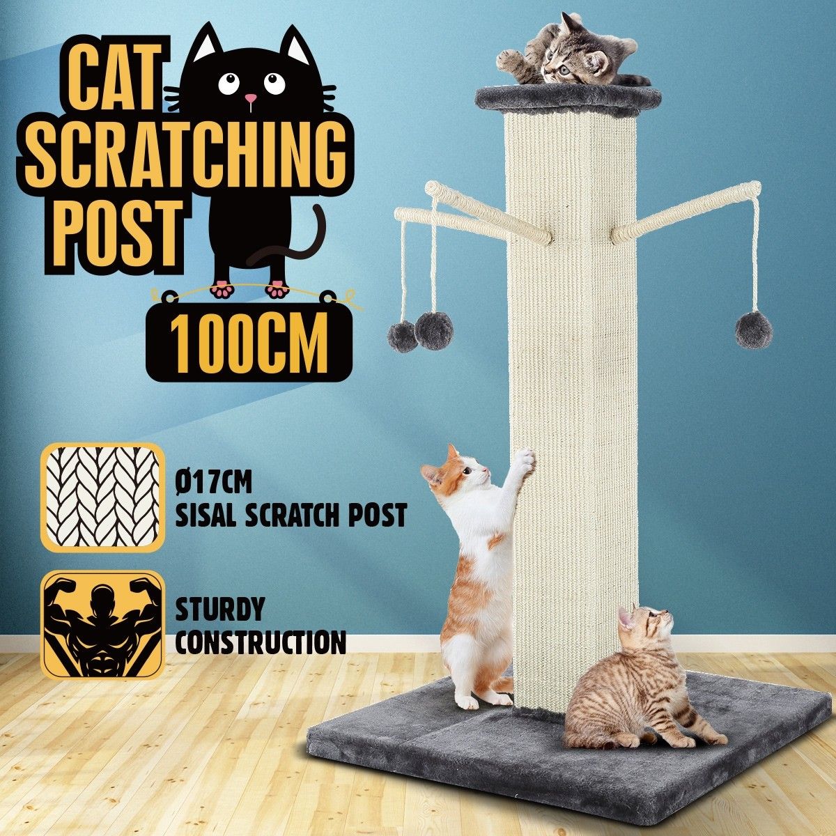 Cat Scratching Post Pole Kitten Modern Climbing Tree Scratcher Tower ...