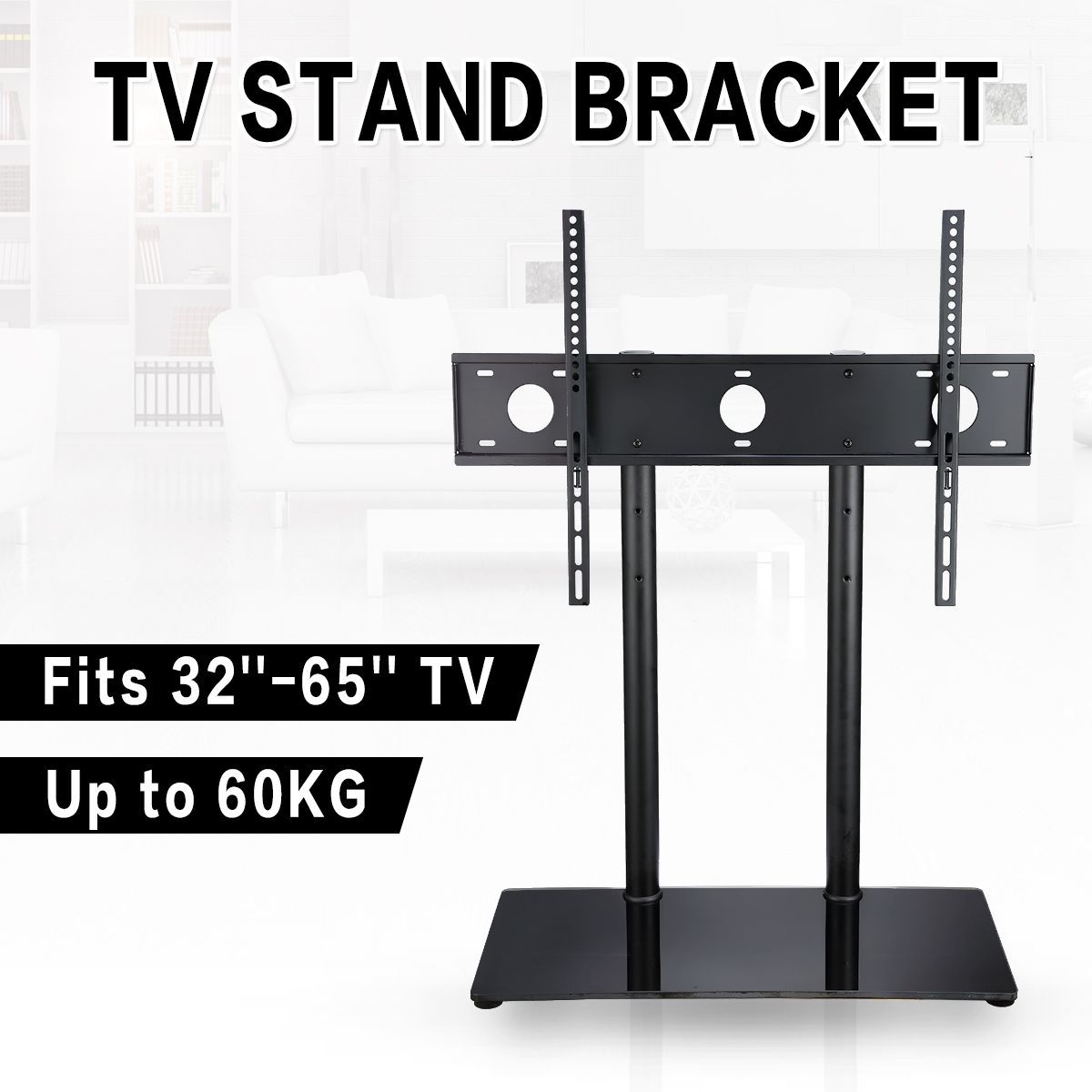 32"-65" TV Brackets Secure Height Adjustable TV Stand Portable Steel TV ...
