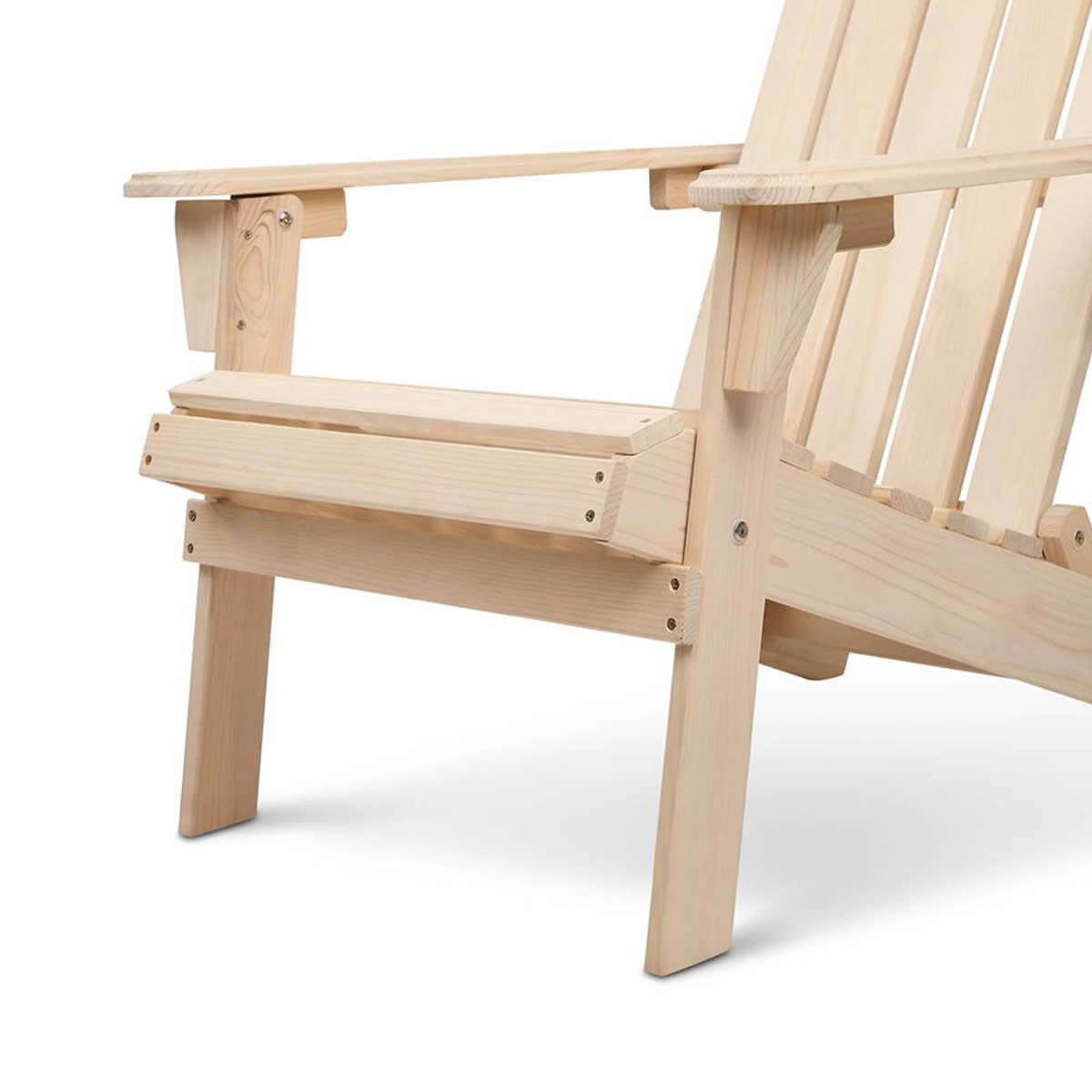Adirondack Chairs & Side Table 3 Piece Set - Natural | Crazy Sales