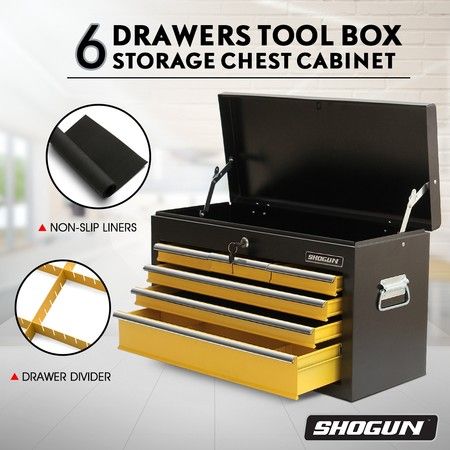 SHOGUN Tool Chest 6-Drawer Rust Resistant Storage Cabinets with Lock ...