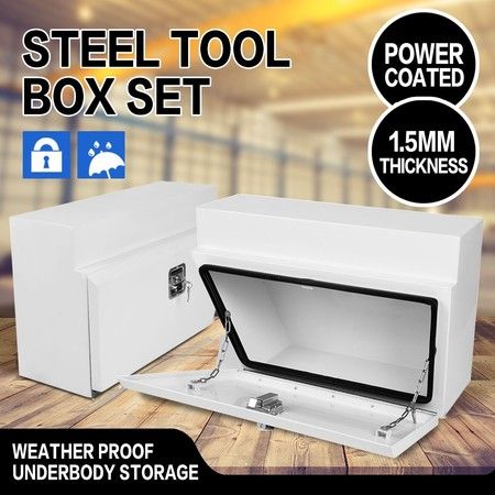 Under Tray Tool Box Pair Steel Tool Boxes Rubber Seal Trailer Box Ute ...