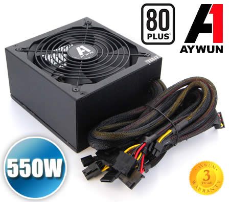 Aywun A1 Computer Power Supply Unit PSU A1-550E MegaPower 550W 80 PLUS ...