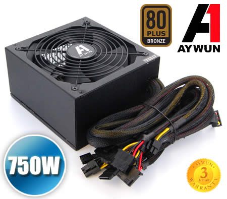 Aywun A1 Computer Power Supply Unit PSU A1-750E MegaPower 750W 80 PLUS ...