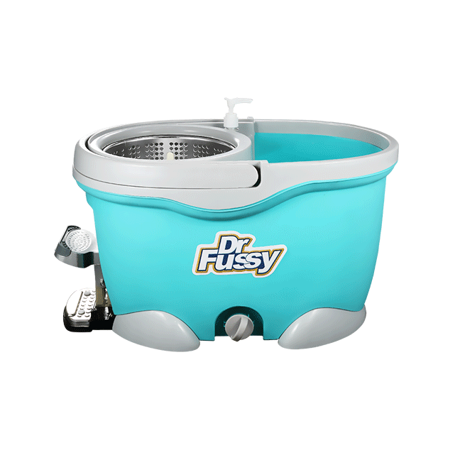 DR FUSSY 9L Magic Spin Swivel Mop Bucket System with 4 Bonus Heads ...