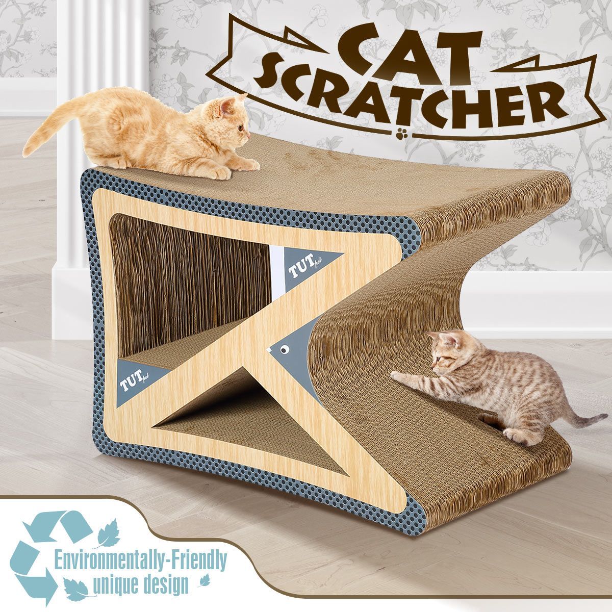Cat Scratching Post Corrugated Cardboard Scratcher Scratchboard ...