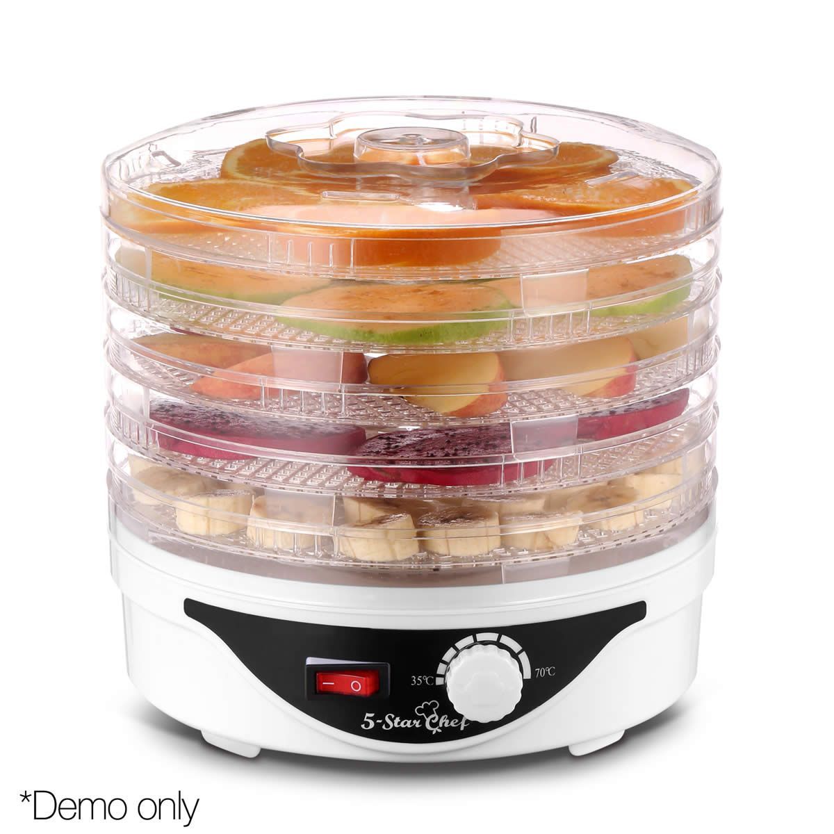 5 Tray Round Food Dehydrator - White | Crazy Sales
