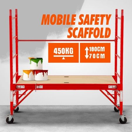 Safety Scaffolding Height-adjustable Work Platform 450KG with Lockable ...
