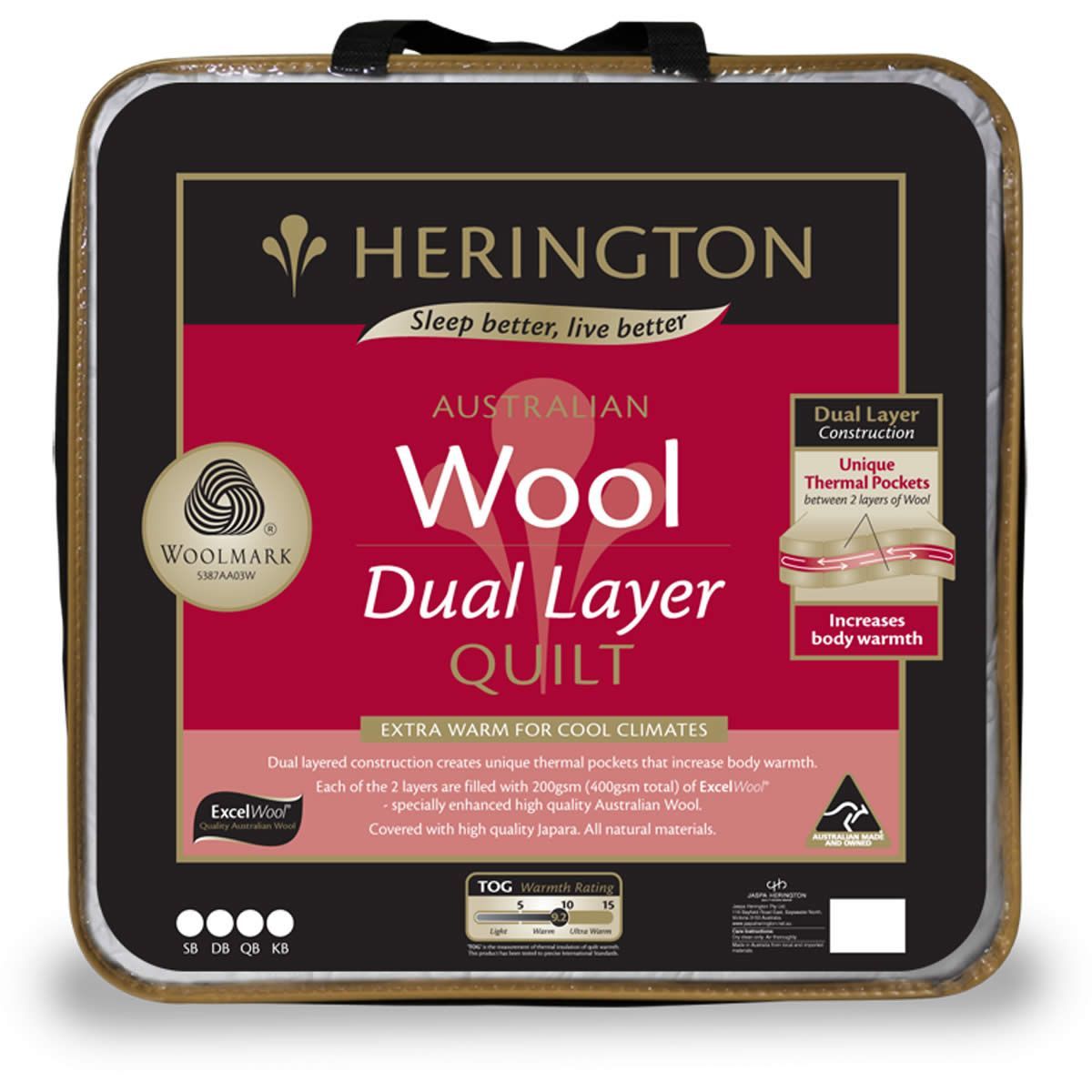 Wool Dual Layer Queen Quilt by Herington