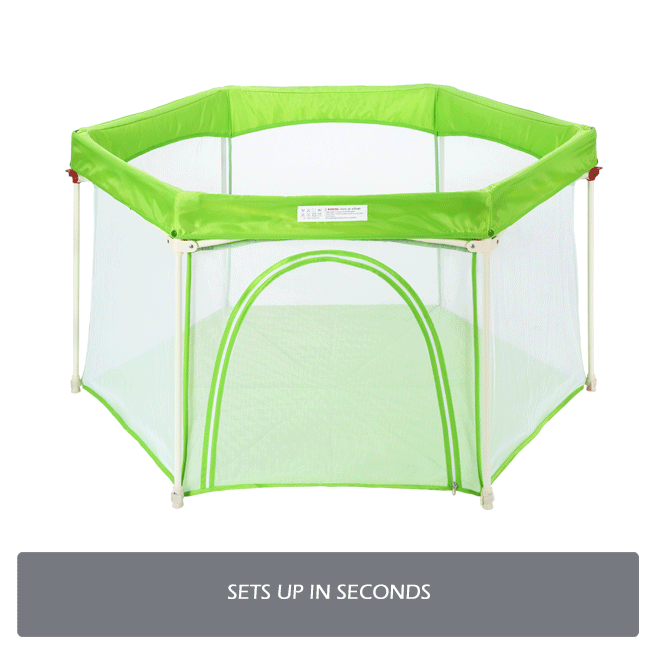 Pop-up Baby Puppy Playpen Foldable 6-Panel Play Pen Metal Frame with ...