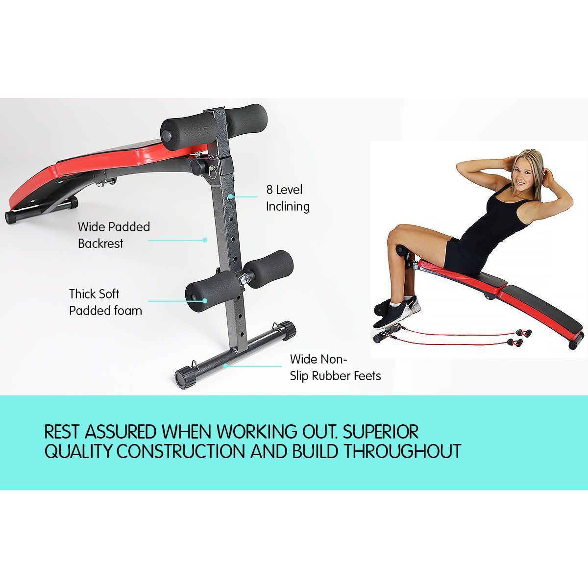 Incline Sit Up Bench with Resistance Bands | Crazy Sales