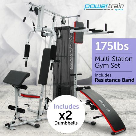Powertrain MultiStation Home Gym with Weights -175lbs