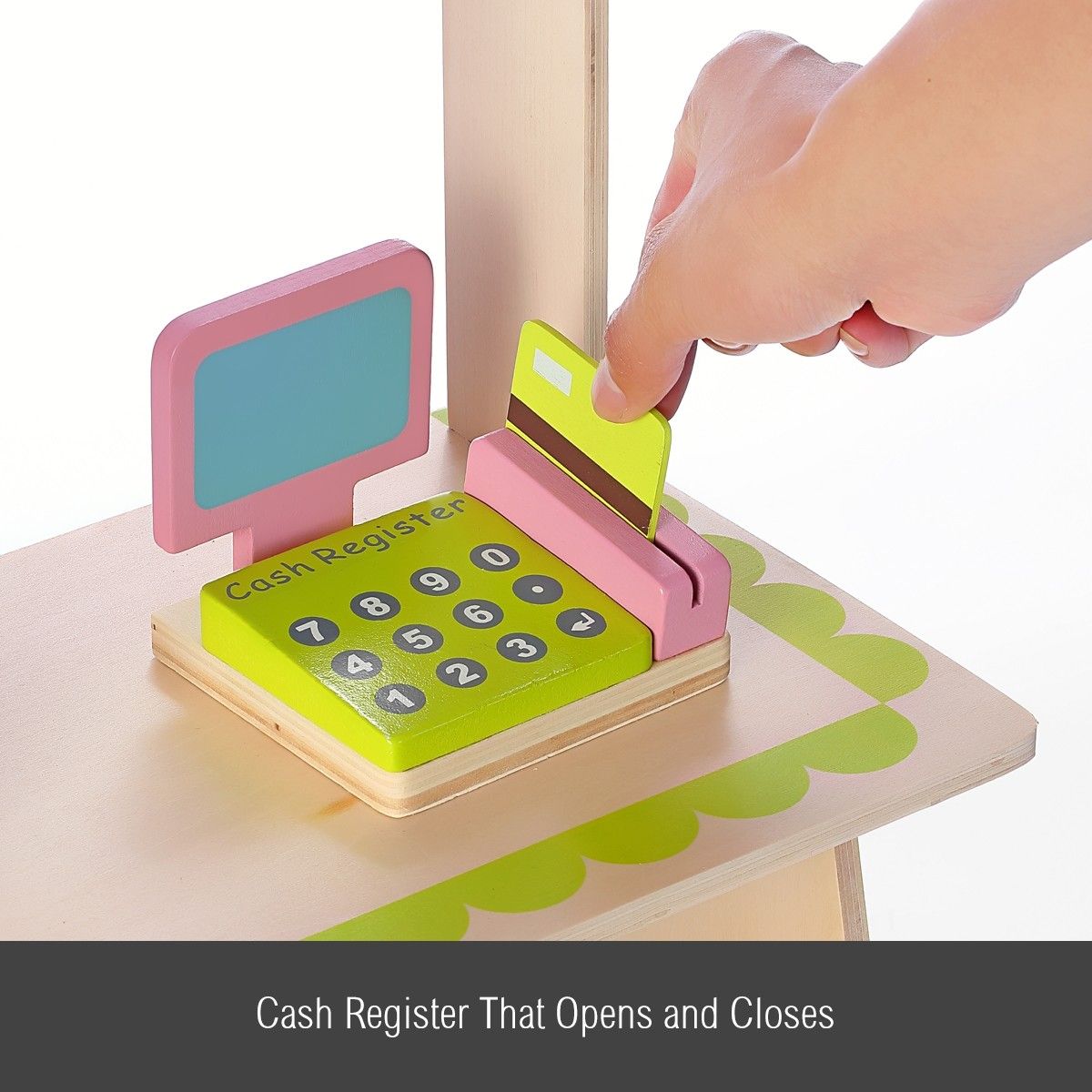 Kids Wooden Marketplace Stand Market Stall Pretend Play Toy with Awning ...