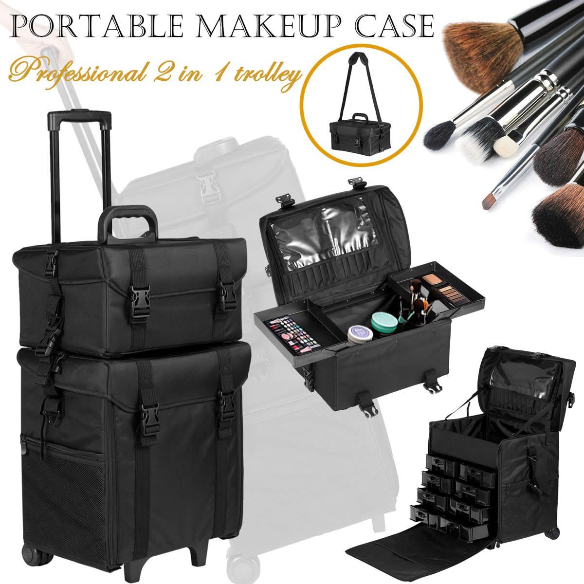 Professional Beauty Makeup Cosmetic Case Trolley Vanity Carry Bag
