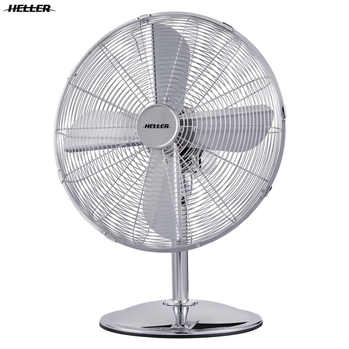 Heller 40cm Metal Desk Fan - Chrome