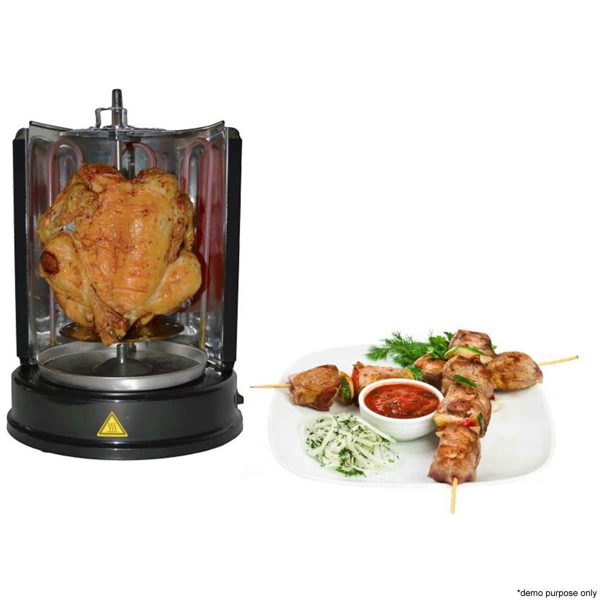 Stainless Steel Vertical BBQ Kebab and Shawarma Gyros Rotisserie Grill ...