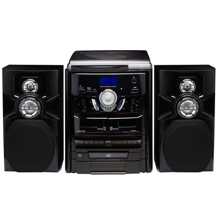 CD Player Dual Cassette Turntable Radio Stereo System
