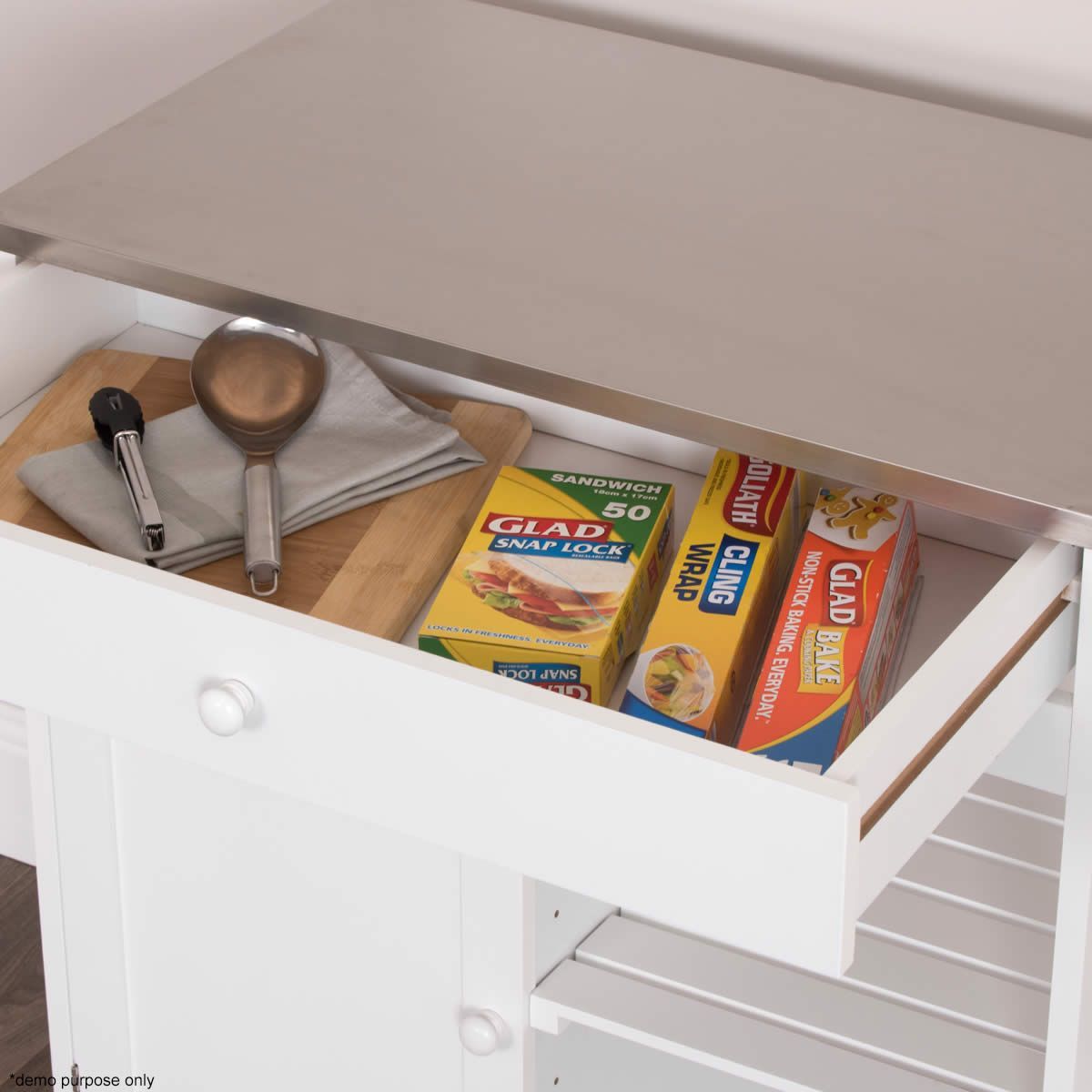 Kitchen Trolley With Stainless Steel Counter Top | Crazy Sales