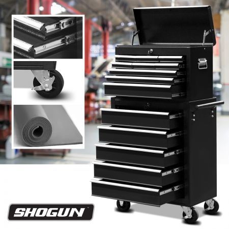 Shogun 14 Drawers Mechanic Tool Box Cabinet Toolbox Trolley Roller