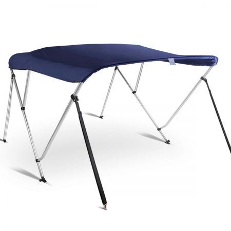 1.65M 3-bow Bimini Top with Zipper Storage Bag - Navy