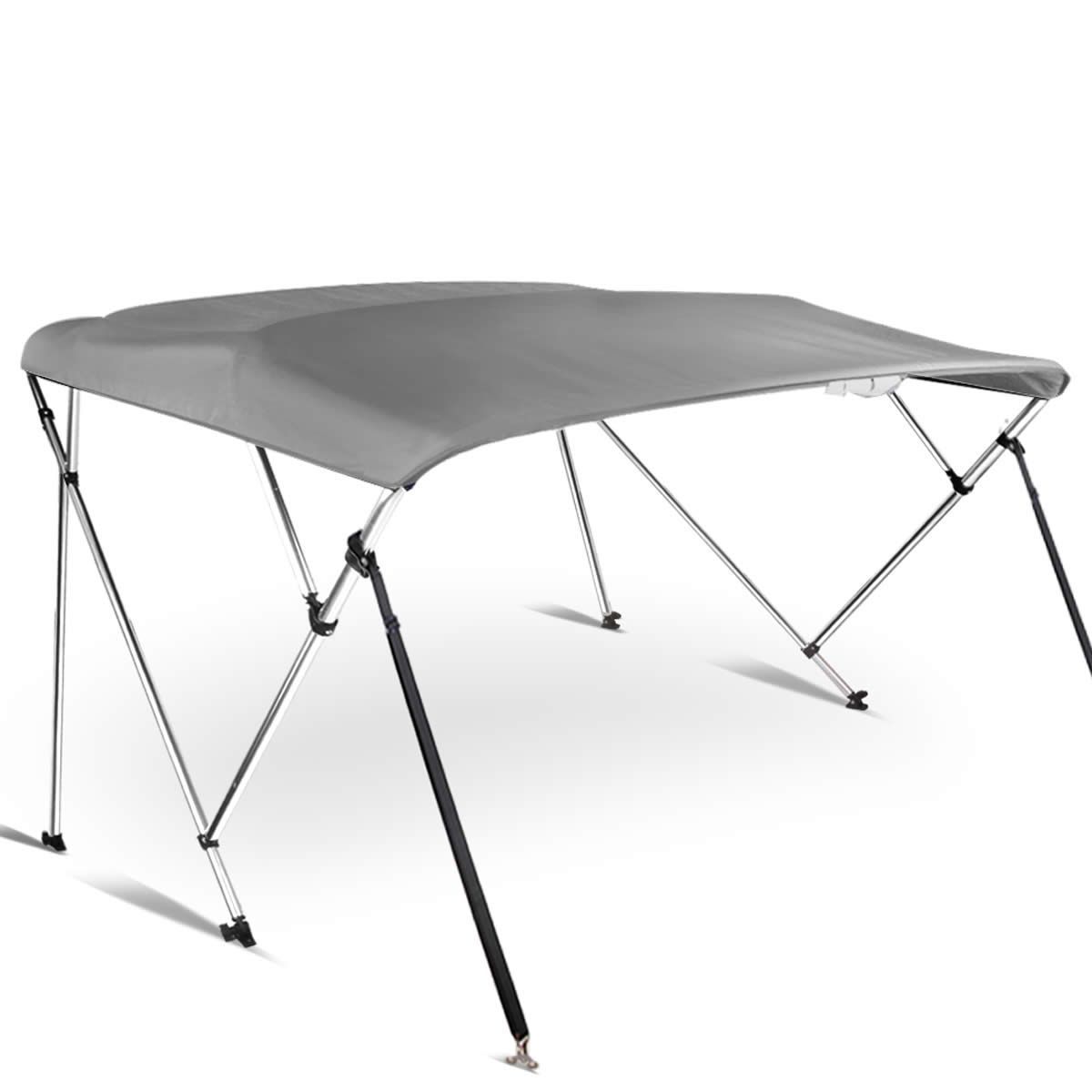 2M 4-bow Bimini Top with Zipper Storage Bag - Grey