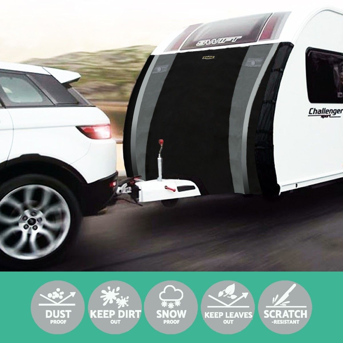 Caravan Front Cover Waterproof Towing Window Protection Universal W