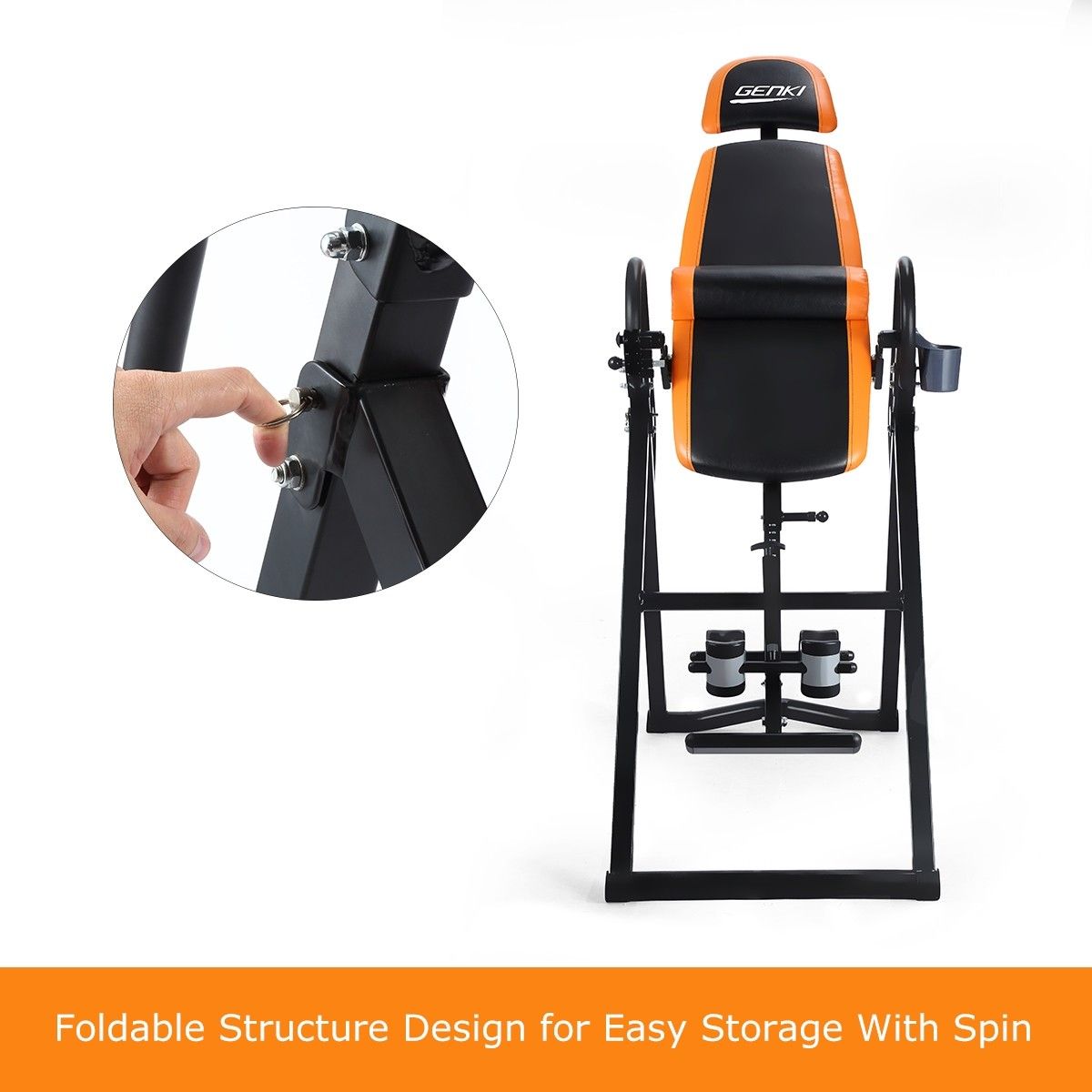 Adjustable Inversion Table Foldable Gravity Back Stretcher Inverter w ...