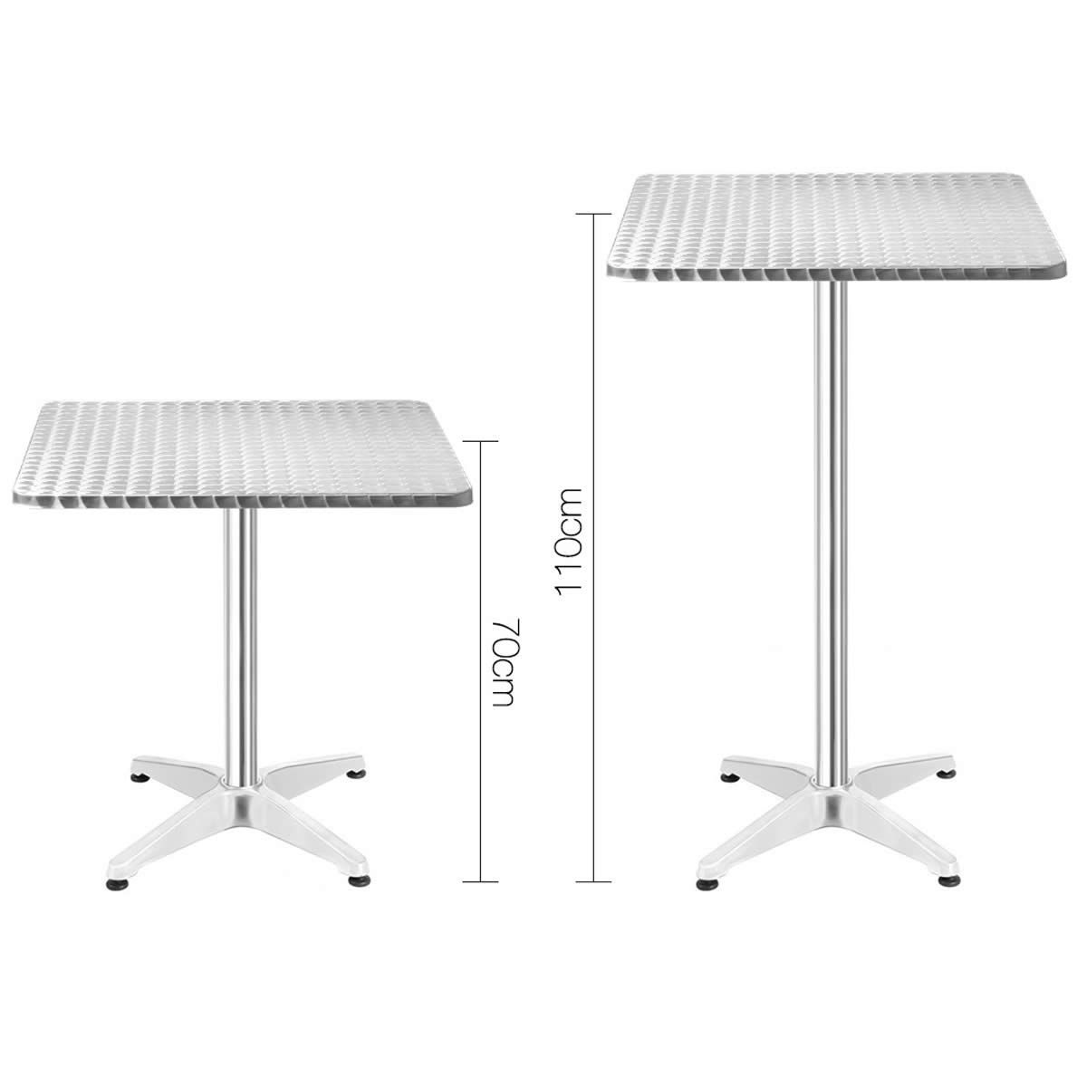 Stainless Steel Bar Square Table Height Adjustable | Crazy Sales