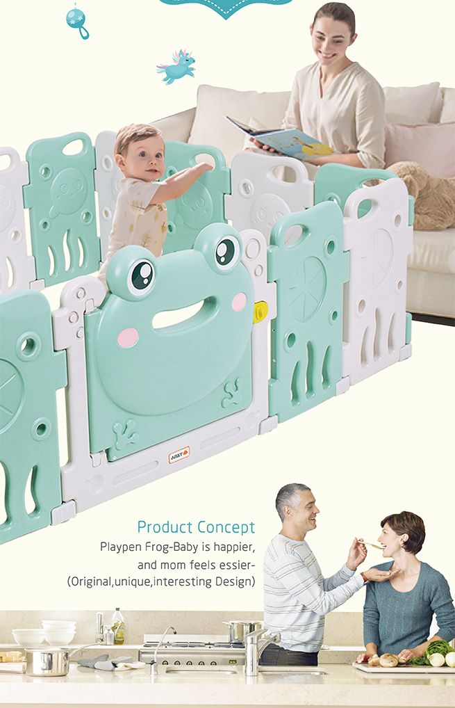 ABST 16 Sided Panel Baby Playpen Interactive Kids Safety Gates Toddler ...