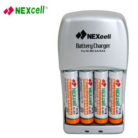 Nexcell Ni-Mh Battery Charger Pack with 4 x AA Rechargeable Batteries