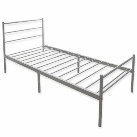 Single Metal Bed Frame Powder Coated - Silver