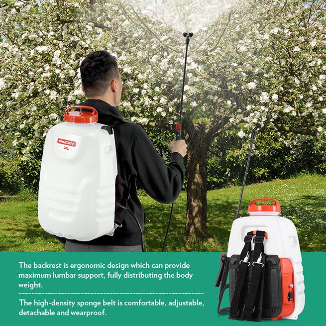 20L Weed Garden Backpack Sprayer w/4 Nozzle Pump Tank Hose Lance Belt ...