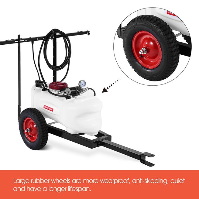 60L ATV Weed Garden Sprayer w/4 Nozzle Boom 130PSI Pump Trailer Tank ...