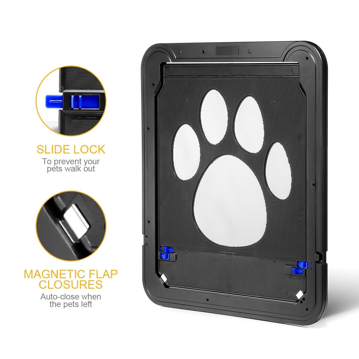 2 Way Locking Dog Cat Pet Secure Brushy Flap Door | Crazy Sales