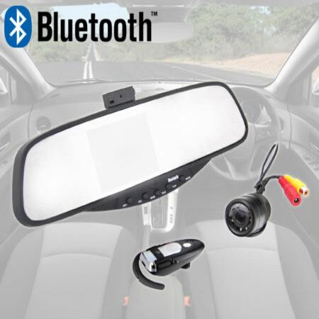 Bluetooth Handsfree Rear View Camera Car Mirror System with 3.5" TFT ...