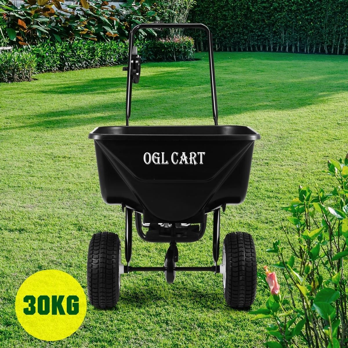 30kg Walk Behind Broadcast Spreader Lawn Seed Fertilizer Farm Seeder ...