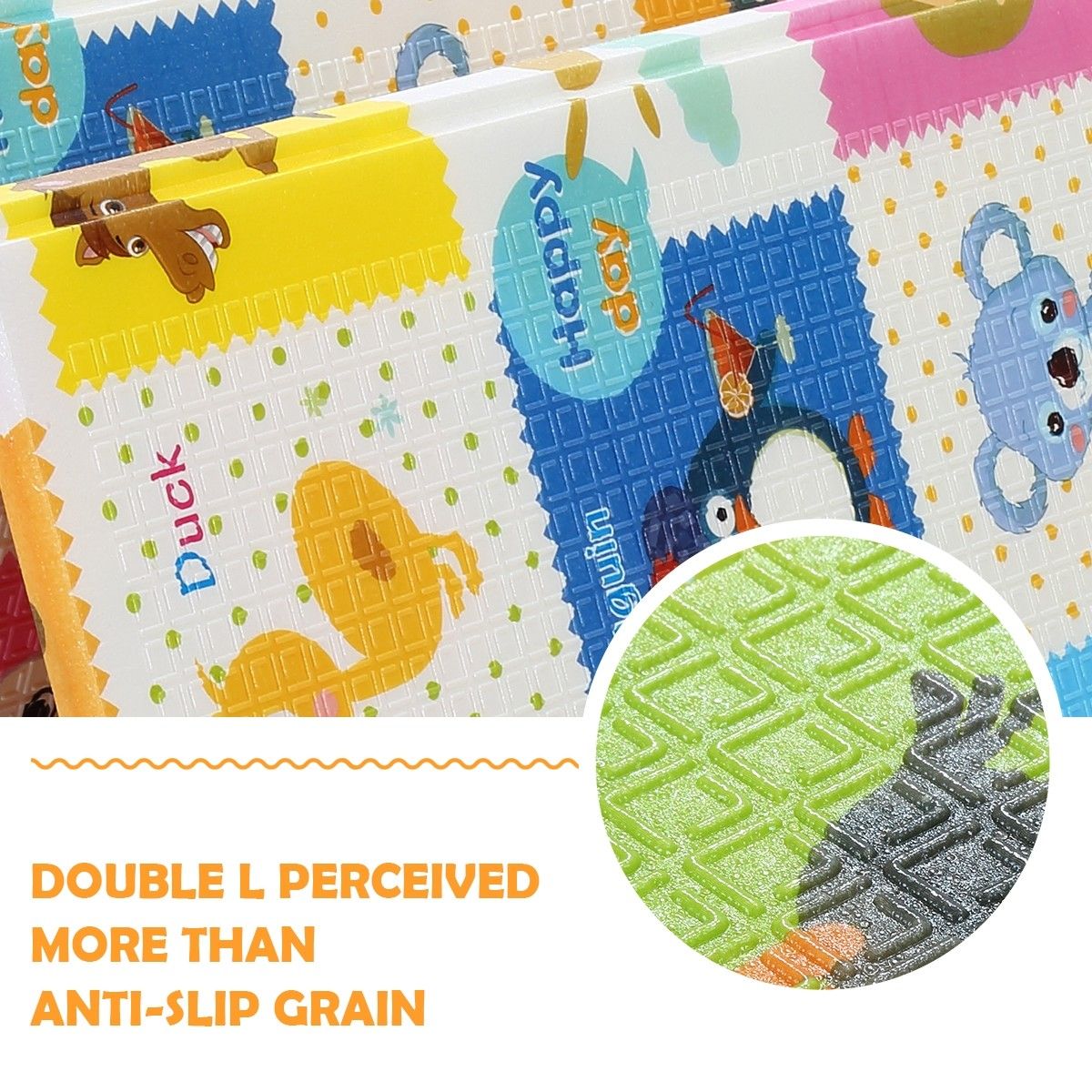 180cm x 200cm Colorful Baby Kid Play Mat w/Alphabet Animal Texture ...