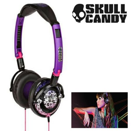 Skullcandy Lowrider Headphones Unisex On Ear Earphones - Purple Print ...