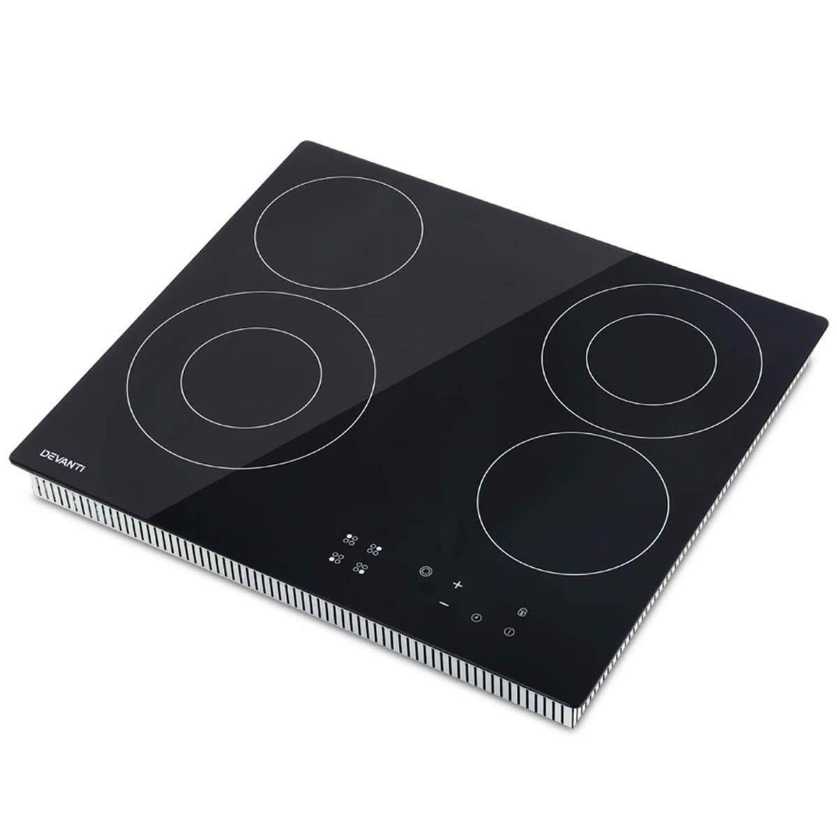 6300W Four Burner Ceramic Cooktop - Black