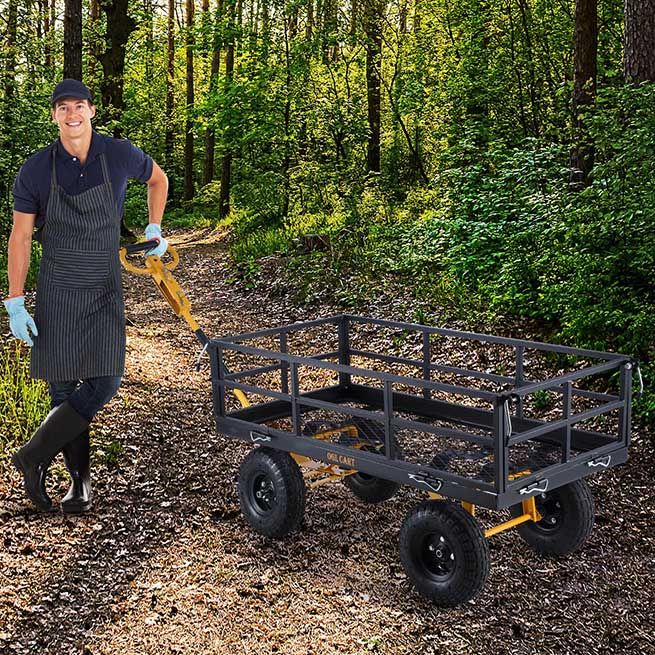 300kg Garden Cart Mesh Wheelbarrow Farm Trolley Wagon ATV Trailer ...