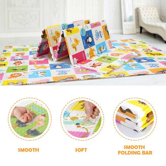 180cm x 200cm Colorful Baby Kid Play Mat w/Alphabet Animal Texture ...