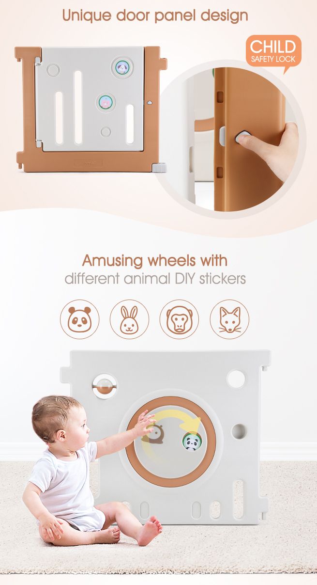 22 Panel Baby Playpen Kids Safety Gates Interactive Toddler Play Room ...