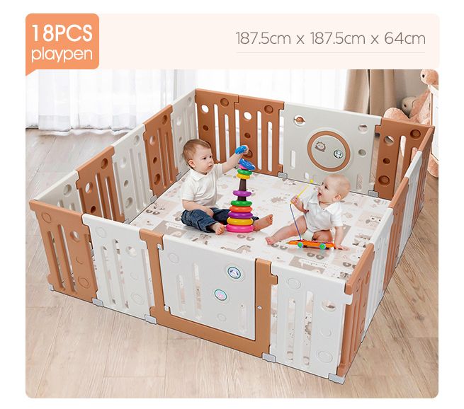20 Panel Baby Playpen Kids Safety Gates Interactive Toddler Play Room ...