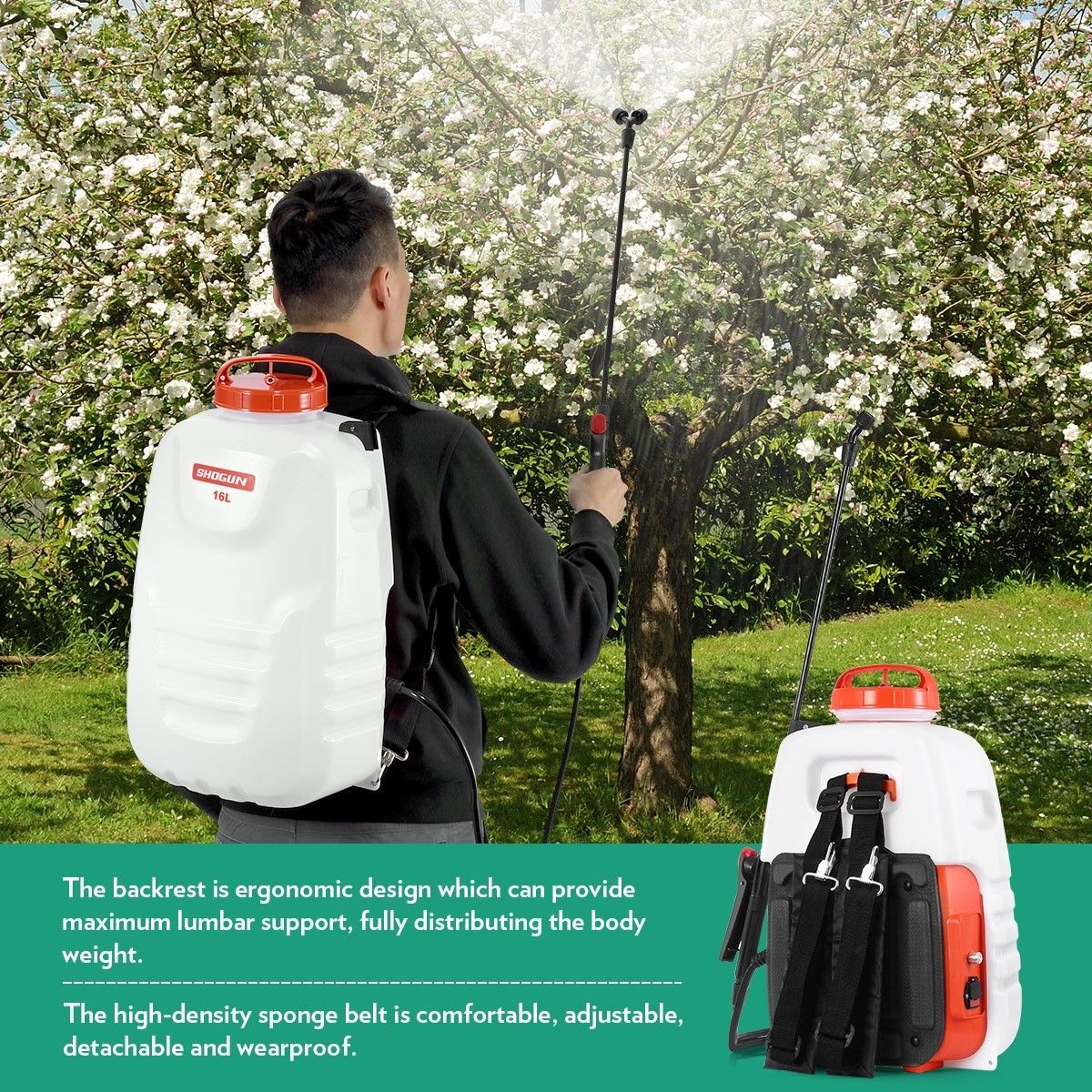 NEW 16L ELECTRIC BACKPACK WEED SPRAYER 12V RECHARGEABLE PUMP FARM ...
