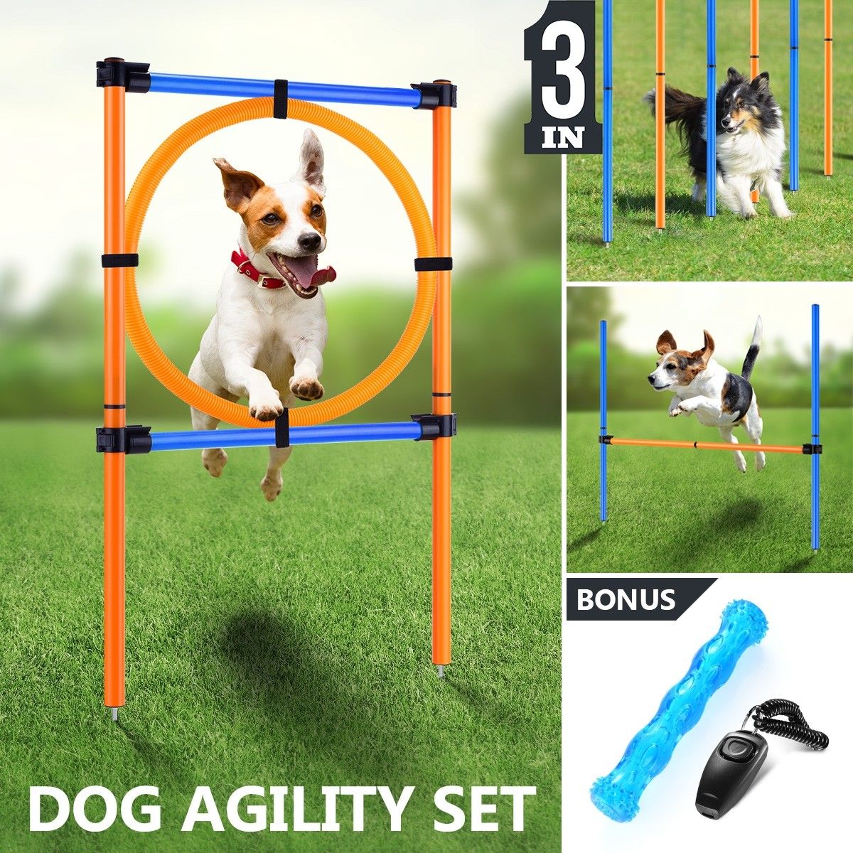 Outdoor Dog Training Weave Poles Portable Pet Games Agility Exercise ...